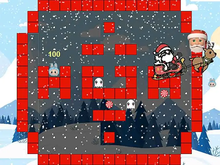Winter Labubu Pacman Adventure - Play Now on Y8.com