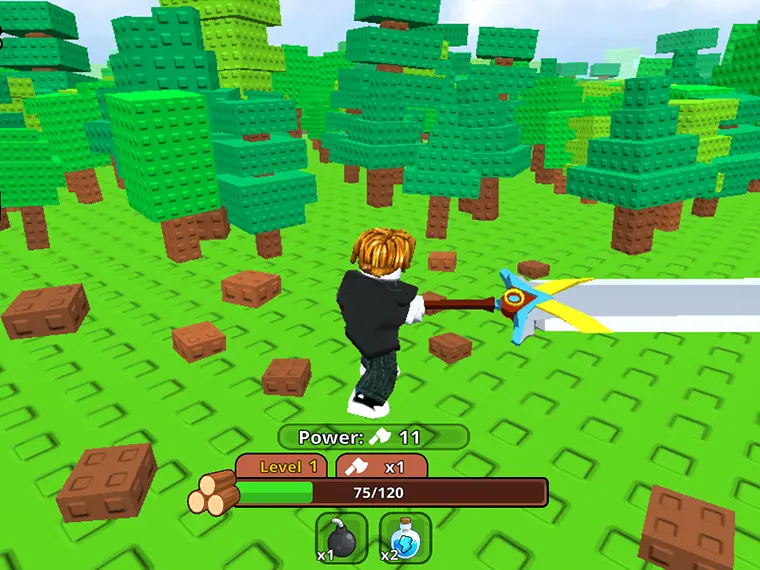 Obby: Chop Trees in the Forest - Play Now on Y8.com